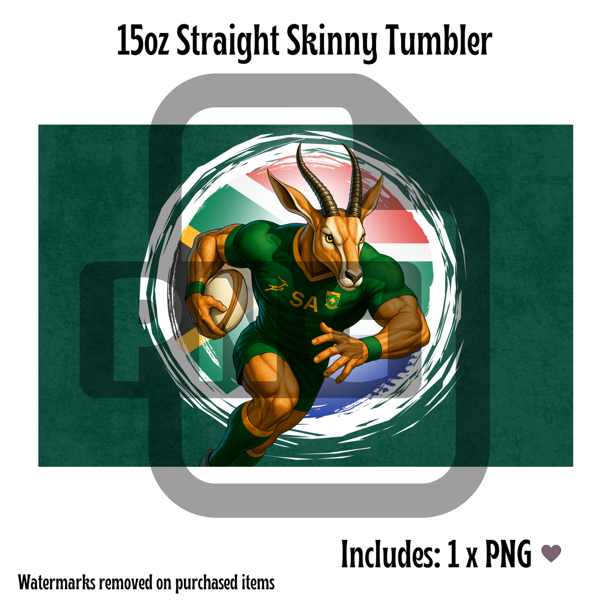 Springbok Rugby (3) 15oz & 20oz Tumbler Template - PNG Digital File ...